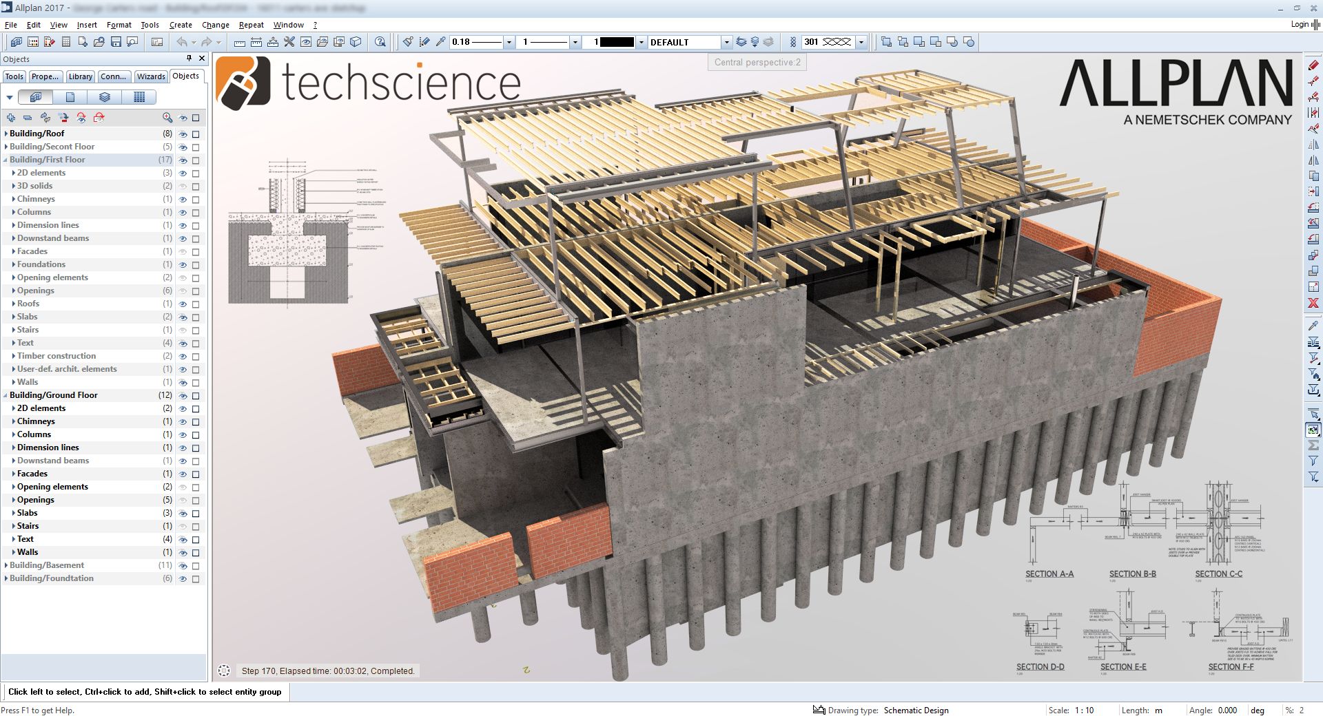 Creating detailed 3D model & construction drawings with Allplan | Dionisis Geskos